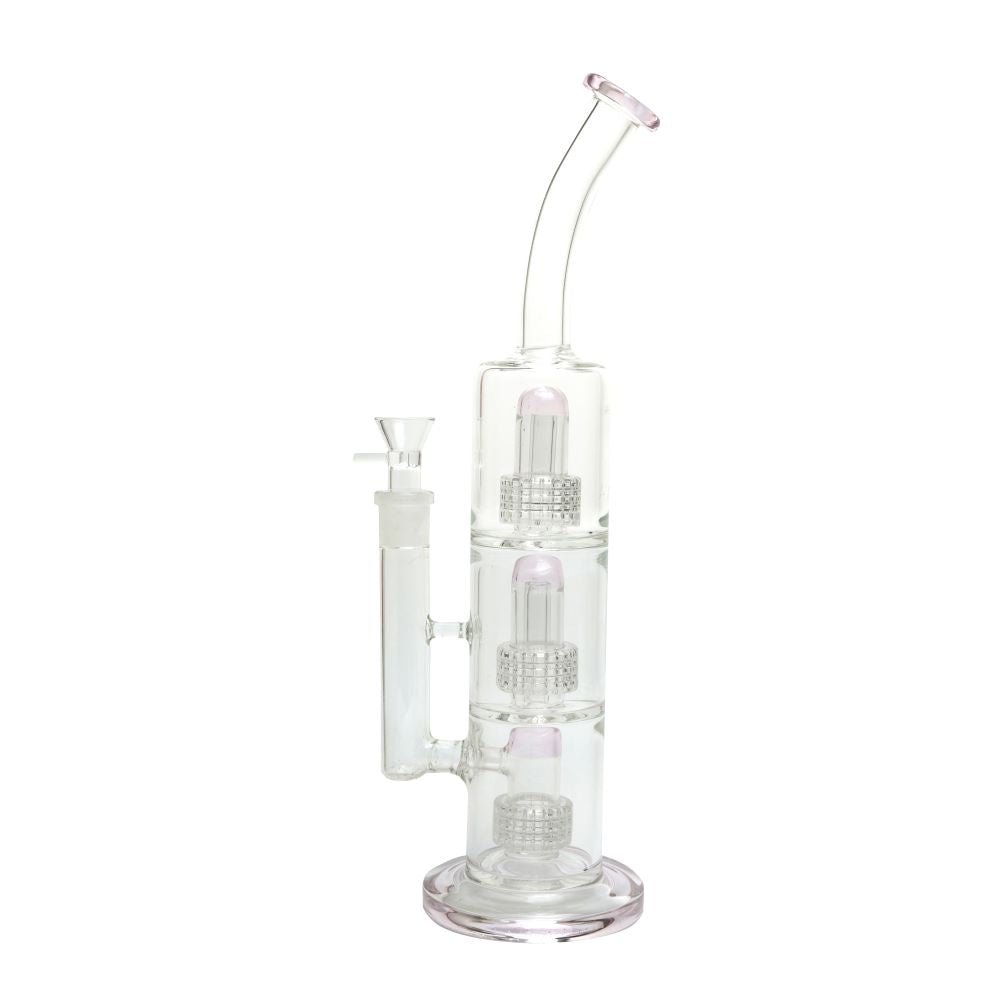 Triple Honeycomb Percolators Solid Glass Waterpipe 42cm - Greenhut