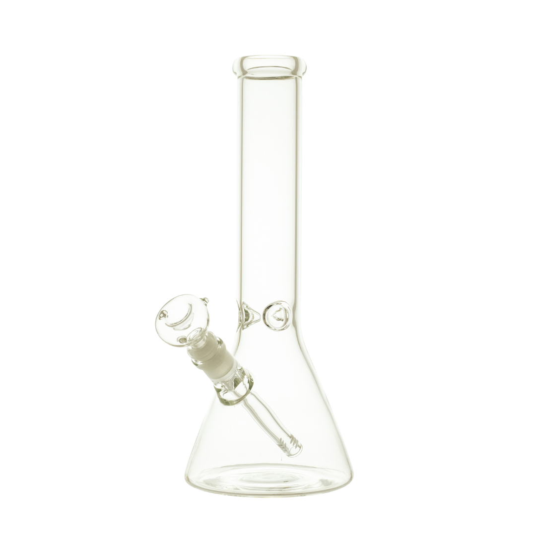 Clear Glass Beaker Waterpipe with Ice Catcher 34cm