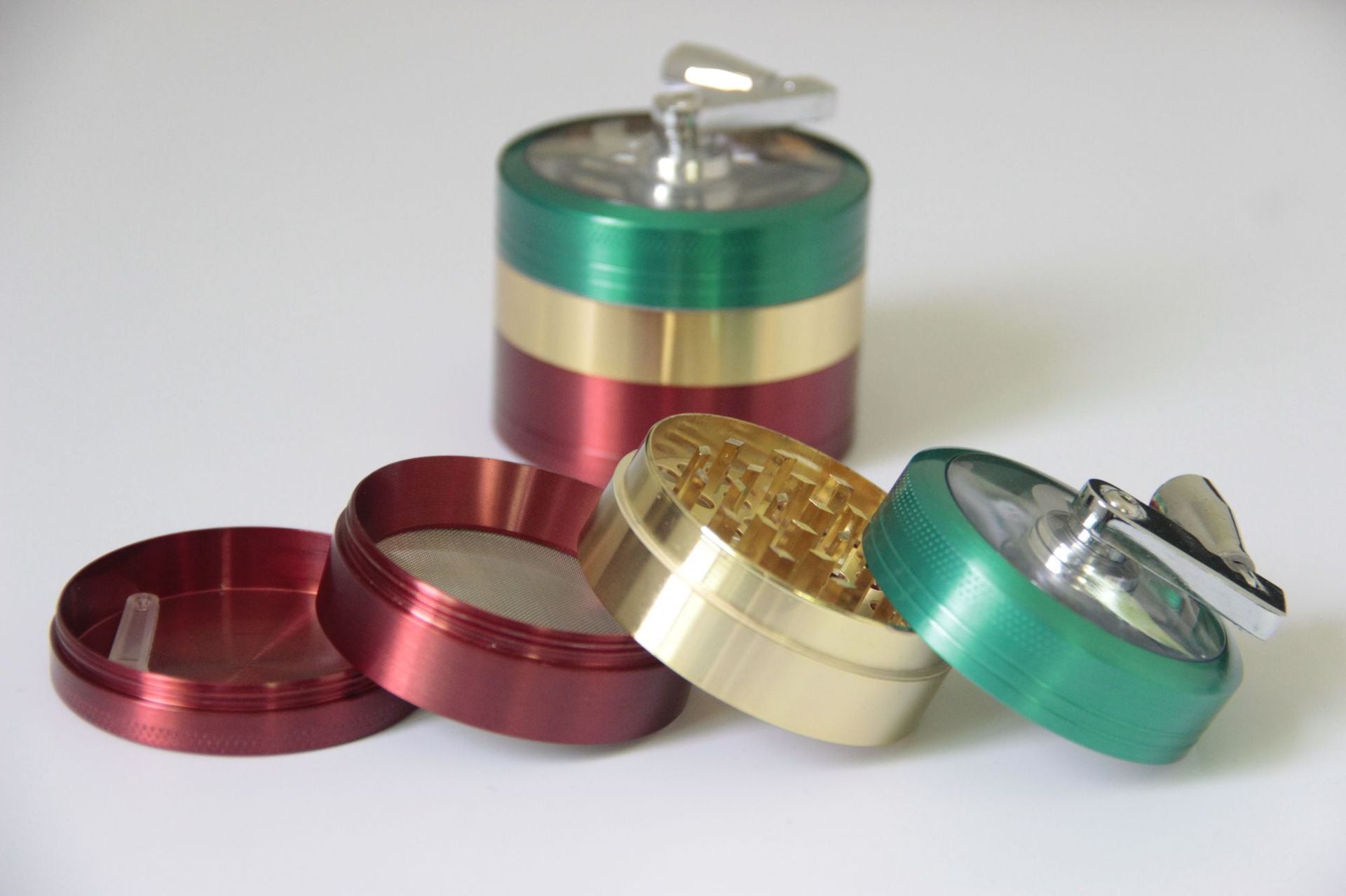 Rasta Aluminium Grinder with Handle Grip | Weed Grinder | Greenhut Nz