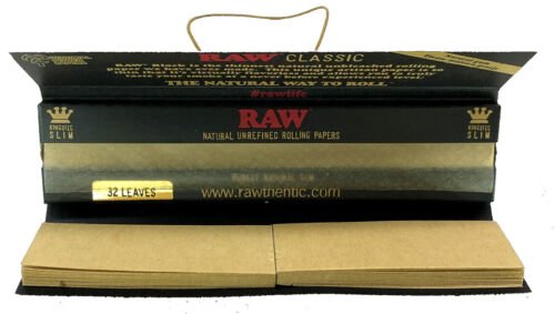 Raw Black Connoisseur King Size Slim Tips Greenhut Nz
